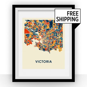 Victoria Map Print - Full Color Map Poster - Etsy