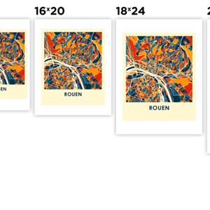 Rouen Map Print - Full Color Map Poster - Etsy