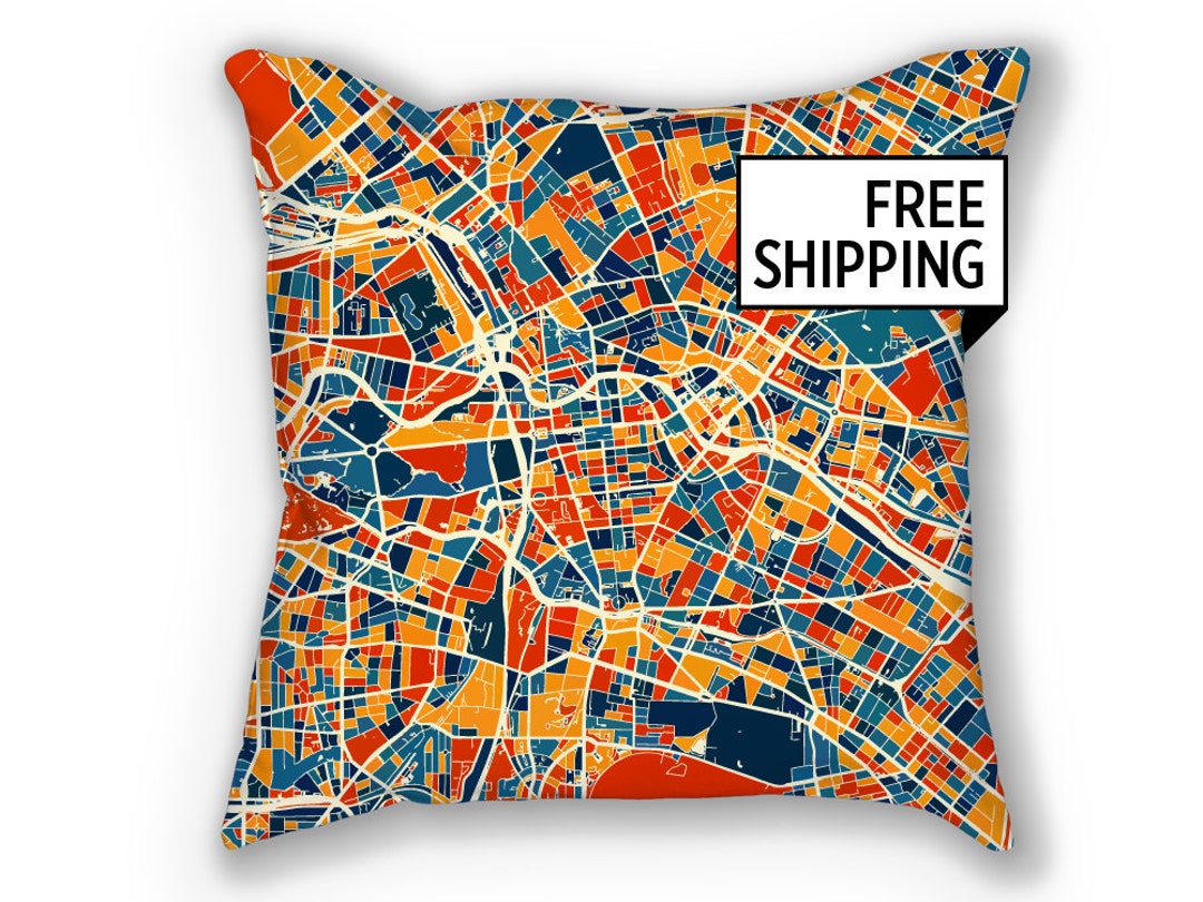 Berlin Map Pillow - Germany Map Pillow 18x18 - Etsy