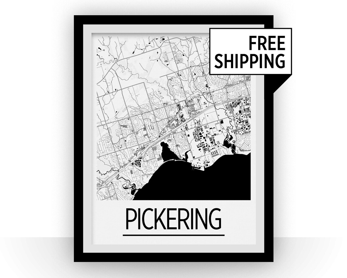 Pickering Ontario Map Poster Ontario Map Print Art Deco - Etsy