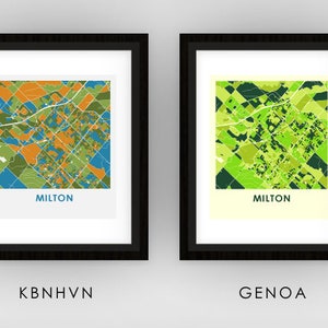 Milton Ontario Map Print - Full Color Map Poster - Etsy