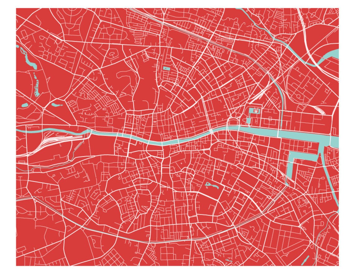 Dublin Map Print Choose your color | Etsy