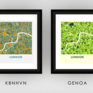 London Map Print - Full Color Map Poster - Etsy