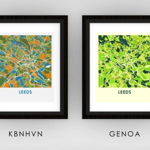 Leeds Map Print - Full Color Map Poster - Etsy