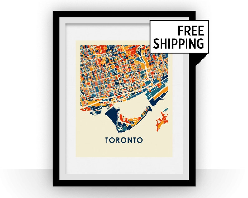 Toronto Map Print Full Color Map Poster - Etsy