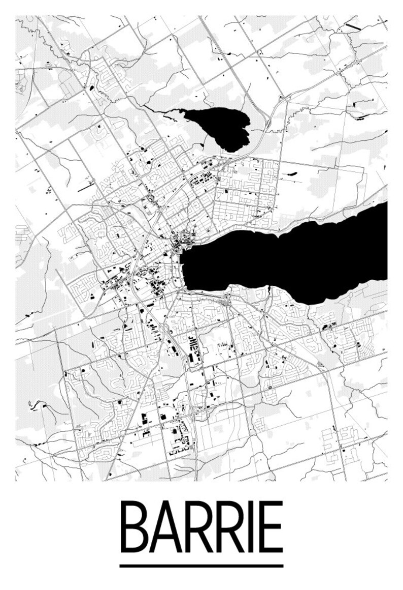 Barrie Ontario Map Poster Ontario Map Print Art Deco - Etsy