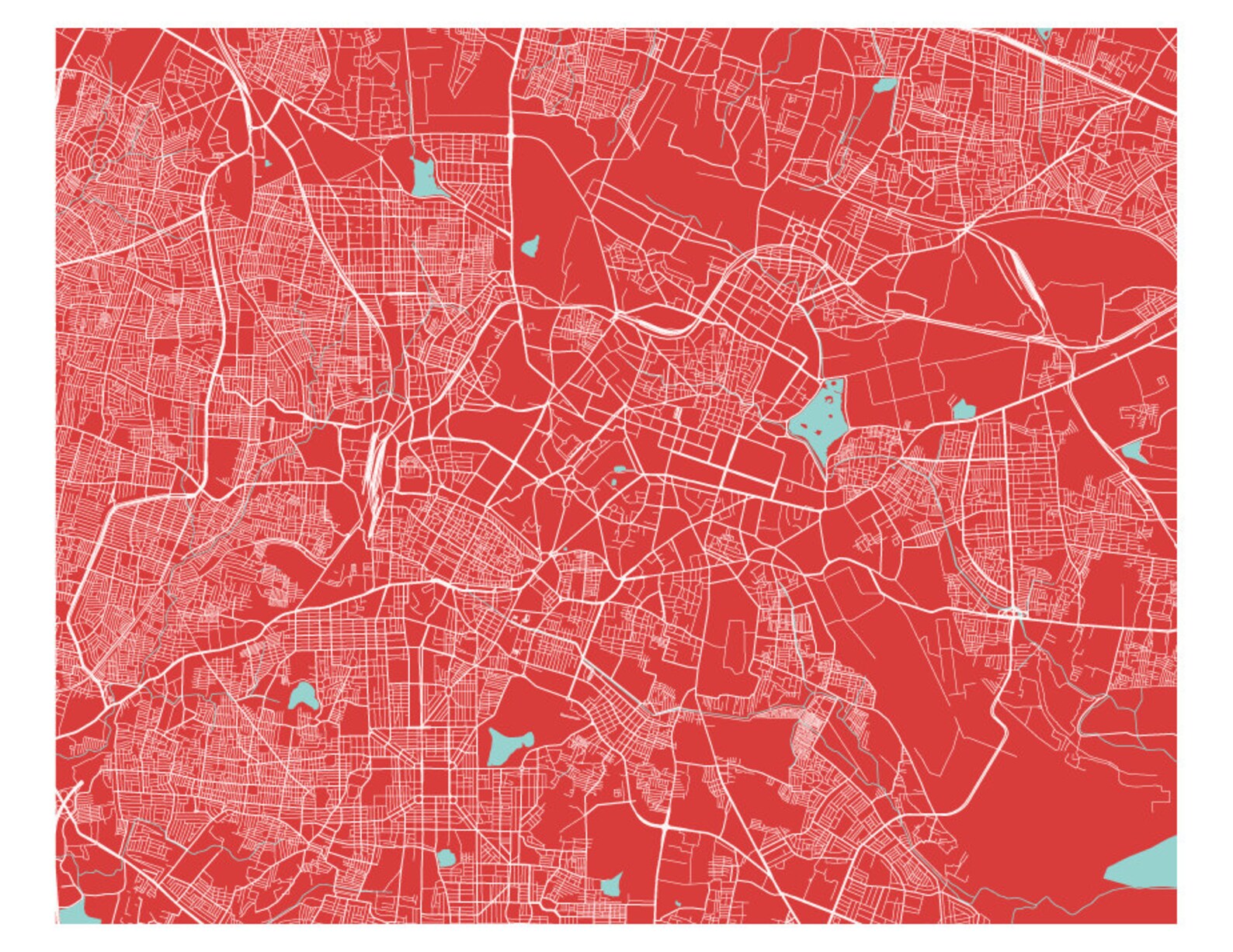 Bangalore Map Print - Choose Your Color - Etsy