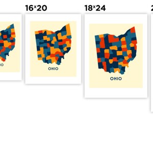 Ohio Map Print - Full Color Map Poster - Etsy