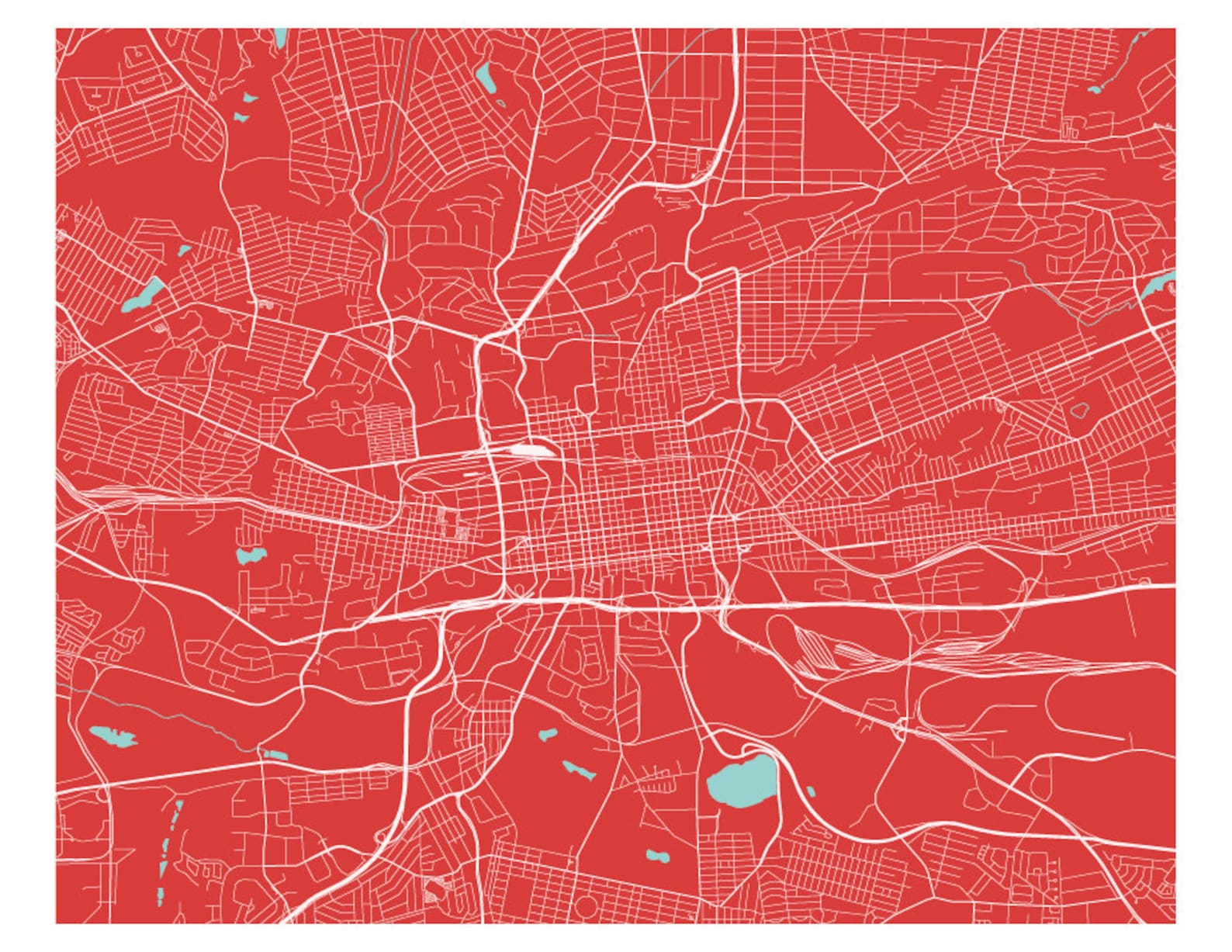 Johannesburg Map Print Choose Your Color | Etsy