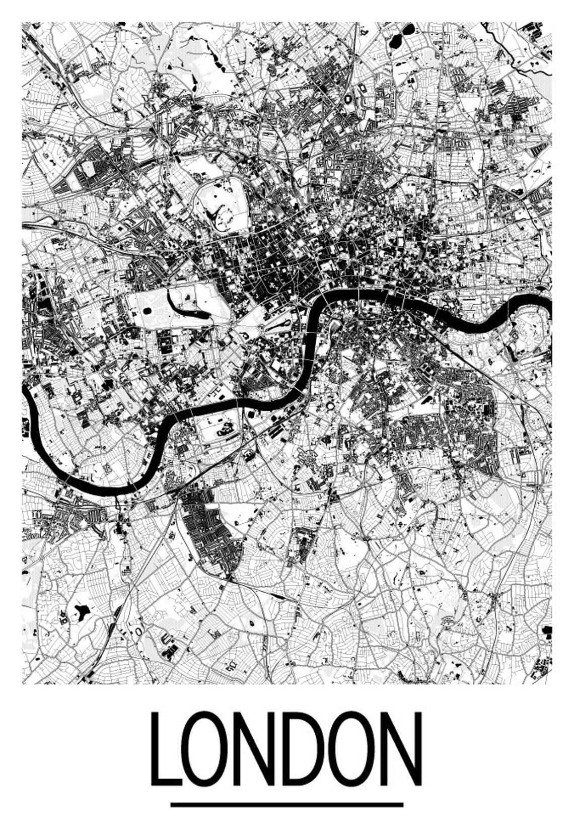 London Map Poster Uk Map Print Art Deco Series - Etsy