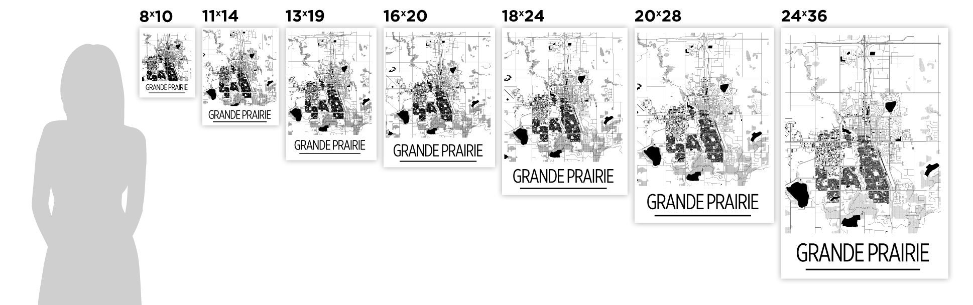 Grande Prairie Alberta Map Poster Alberta Map Print Art - Etsy