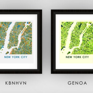 New York City Map Print - Full Color Map Poster - Etsy