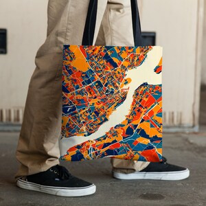 Quebec Map Tote Bag - Qc Map Tote Bag 15x15 - Etsy