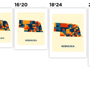 Nebraska Map Print - Full Color Map Poster - Etsy