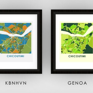 Chicoutimi Quebec Map Print - Full Color Map Poster - Etsy