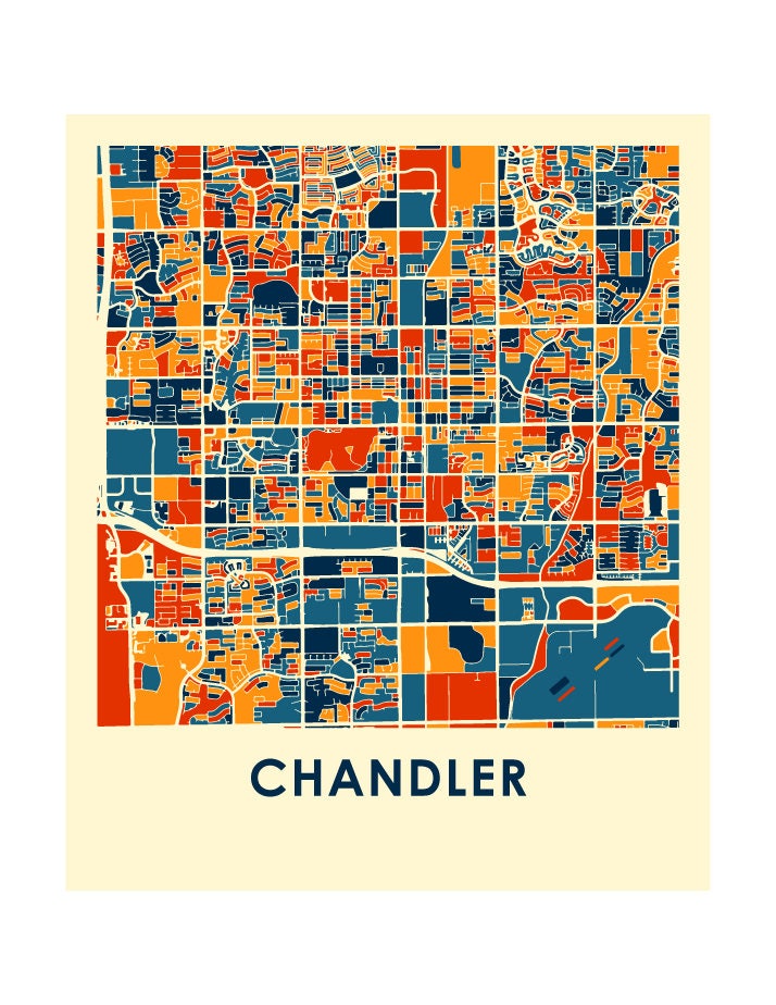Chandler Map Print Full Color Map Poster | Etsy