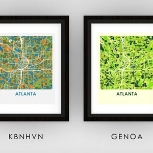 Atlanta Map Print - Full Color Map Poster - Etsy