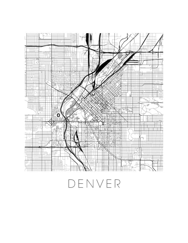 Denver Map Print - Etsy