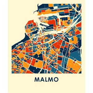 Malmo Map Print - Full Color Map Poster - Etsy