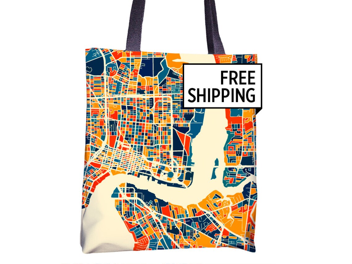 Jacksonville Map Tote Bag Florida Map Tote Bag 15x15 | Etsy