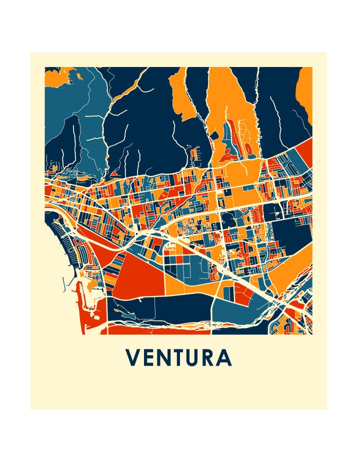 Ventura Map Print - Full Color Map Poster - Etsy