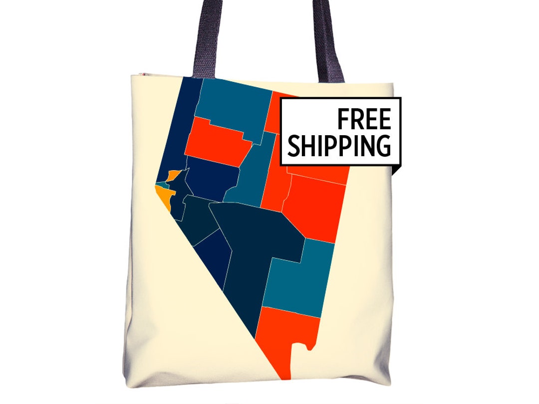 Nevada Map Tote Bag - NV Map Tote Bag 15x15 - Etsy