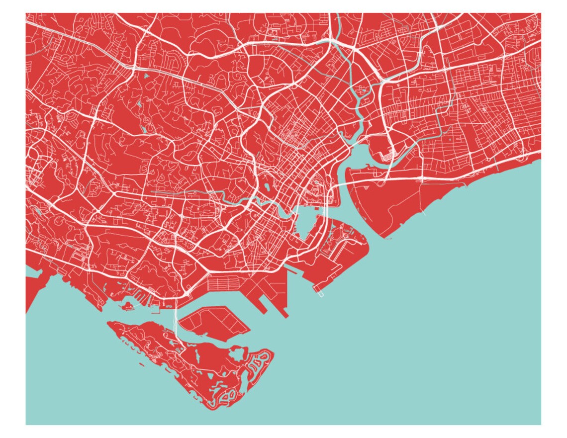Singapore Map Print Choose Your Color - Etsy