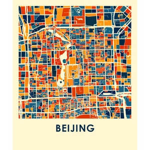 Beijing Map Print - Full Color Map Poster - Etsy