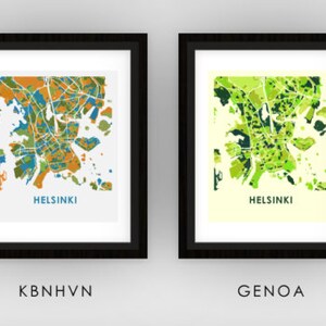Helsinki Map Print - Full Color Map Poster - Etsy