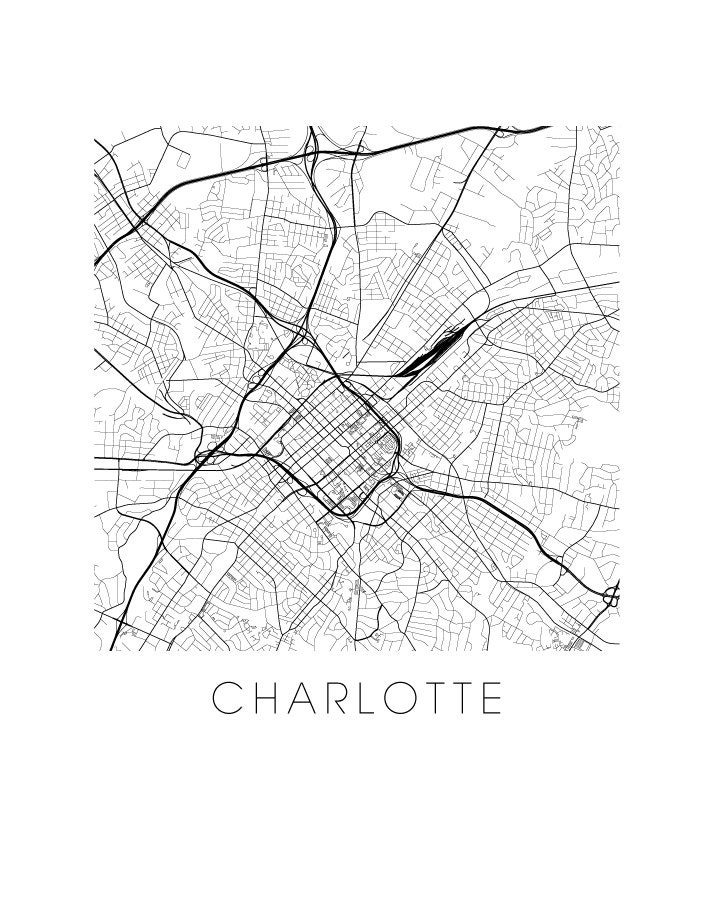 Charlotte Map Print - Etsy