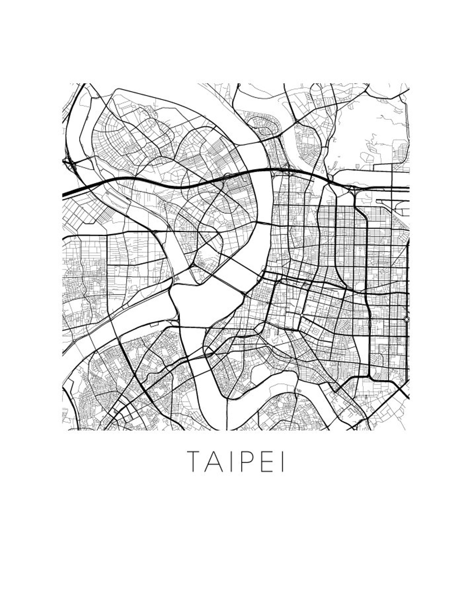 Taipei Map Print | Etsy