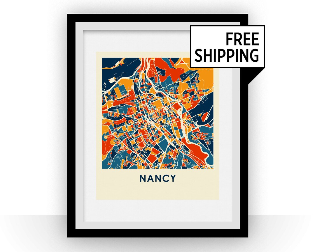 Nancy Map Print - Full Color Map Poster - Etsy