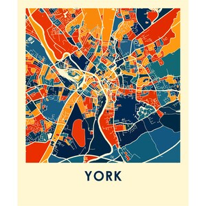 York Map Print - Full Color Map Poster - Etsy