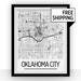 Oklahoma City Map Poster - Usa Map Print - Art Deco Series - Etsy
