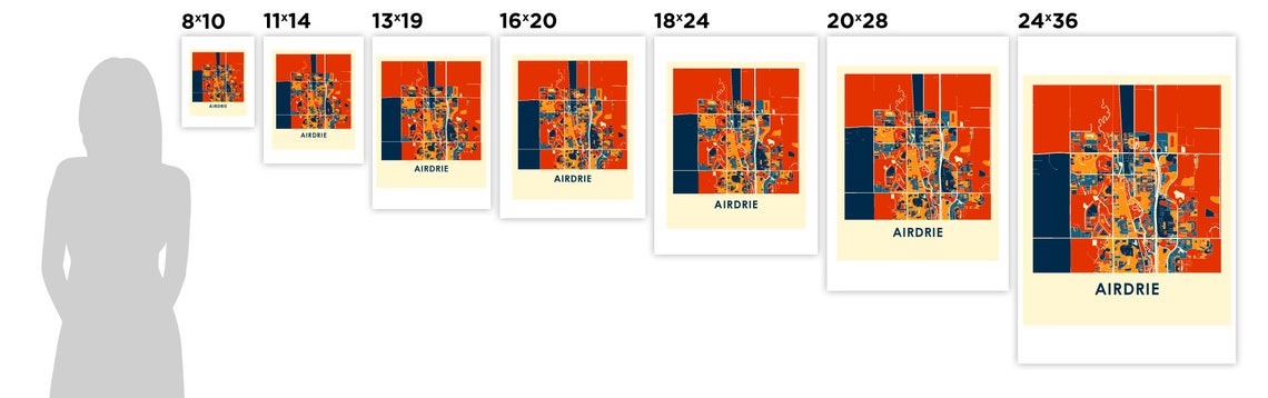 Airdrie Alberta Map Print - Full Color Map Poster - Etsy