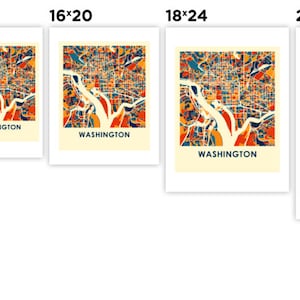 Washington Map Print - Full Color Map Poster - Etsy