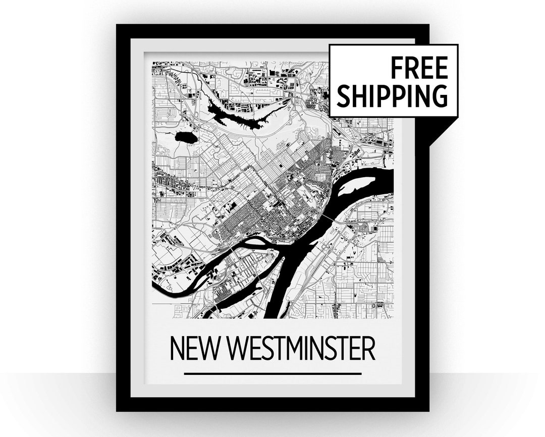 New Westminster British Columbia Map Poster - British Columbia Map ...