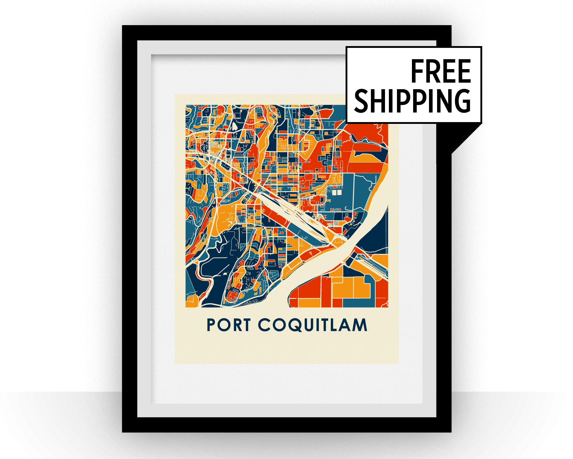 Port Coquitlam British Columbia Map Print Full Color Map - Etsy
