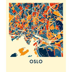 Oslo Map Print Full Color Map Poster - Etsy