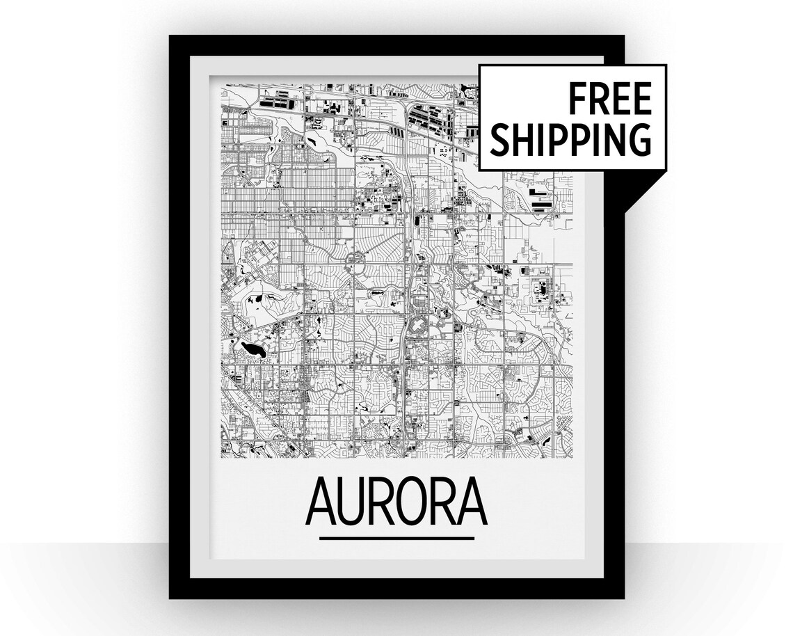 Aurora Ontario Map Poster - Ontario Map Print - Art Deco Series - Etsy