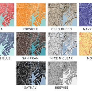Tokyo Map Print Choose your color - Etsy 日本