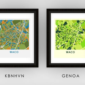 Waco Map Print - Full Color Map Poster - Etsy
