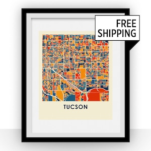 Tucson Map Print - Full Color Map Poster - Etsy