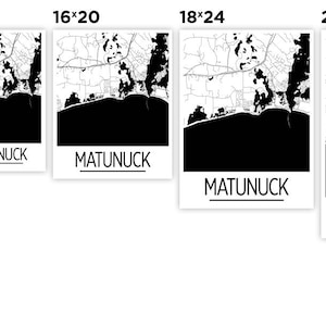 Matunuck Map Poster - Rhode Island Map Print - Art Deco Series - Etsy