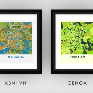Jerusalem Map Print - Full Color Map Poster - Etsy