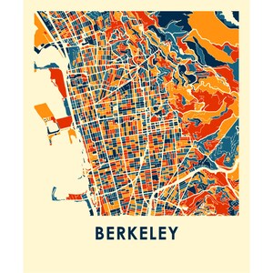 Berkeley Map Print - Full Color Map Poster - Etsy