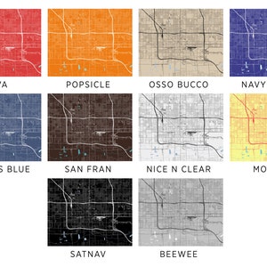 Phoenix Map Print - Choose Your Color - Etsy