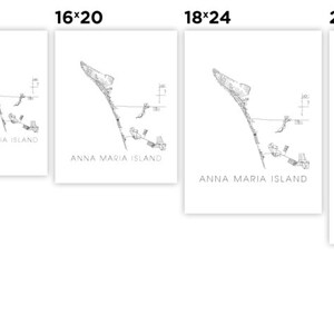 Anna Maria Island Map Black and White Print - Florida Black and White ...