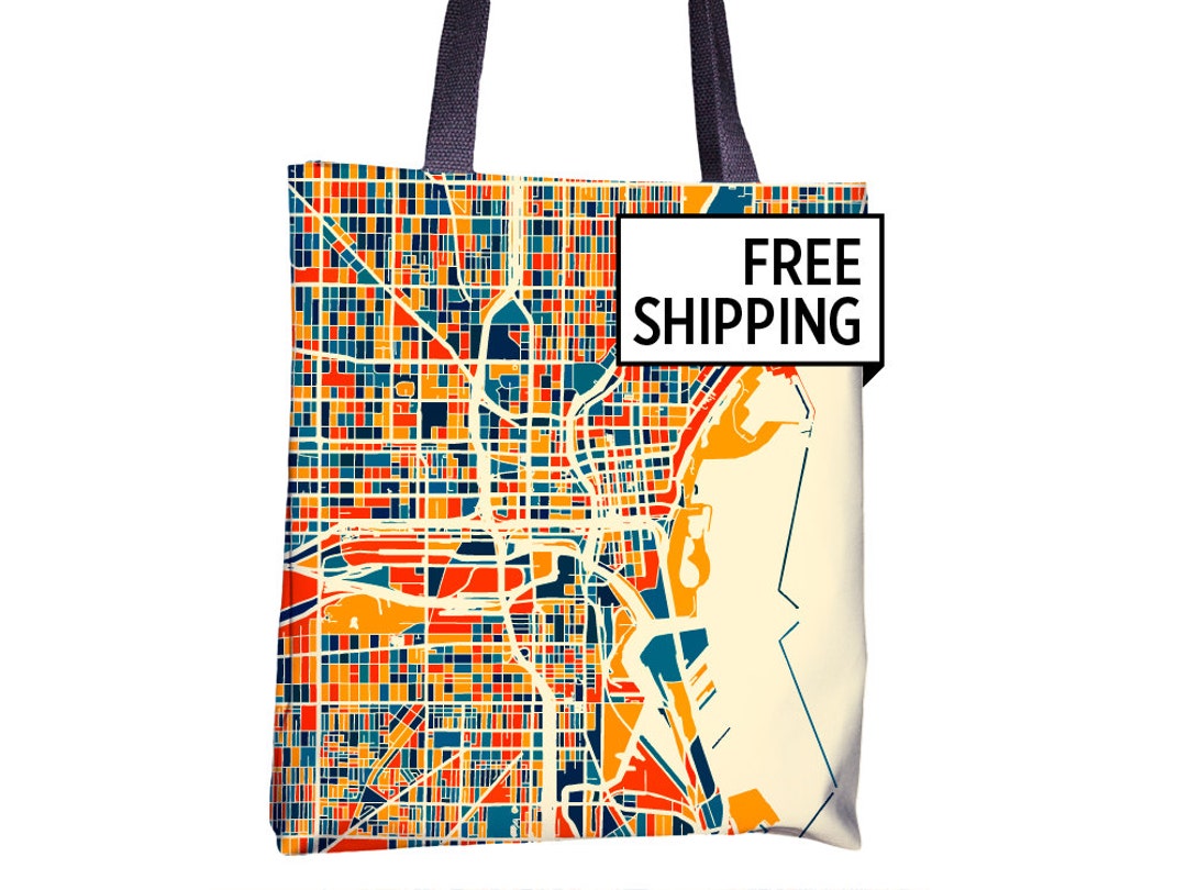 Milwaukee Map Tote Bag - Wisconsin Map Tote Bag 15x15 - Etsy