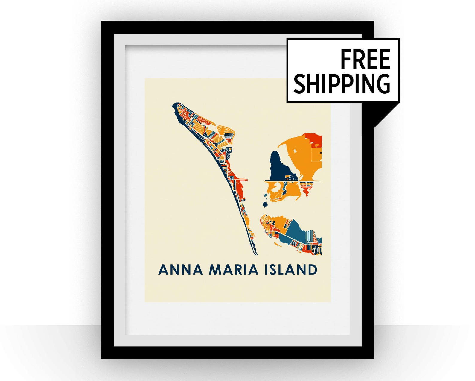 Anna Maria Island Map Print Full Color Map Poster | Etsy